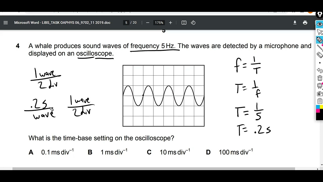 Solving For Time base Setting On An Oscilloscope YouTube Solving For Time base Setting On An Oscilloscope YouTube