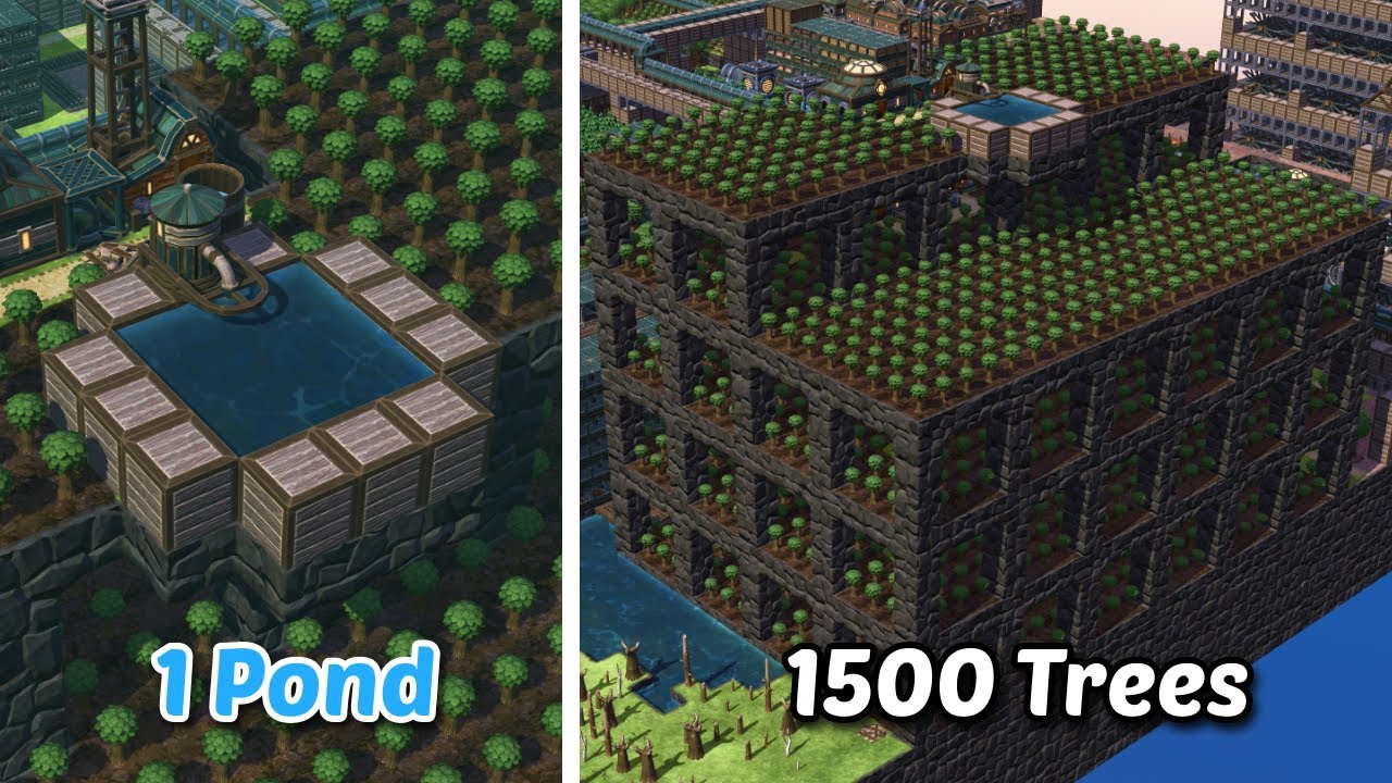 Growing 1500+ Trees with One Pond - Timberborn - Skyborn #8 - YouTube
