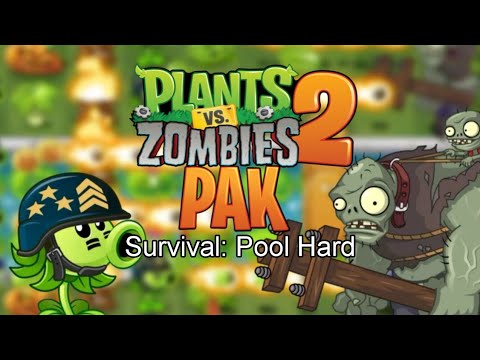 Pvz2 Pak Survival: Pool (Hard) - YouTube