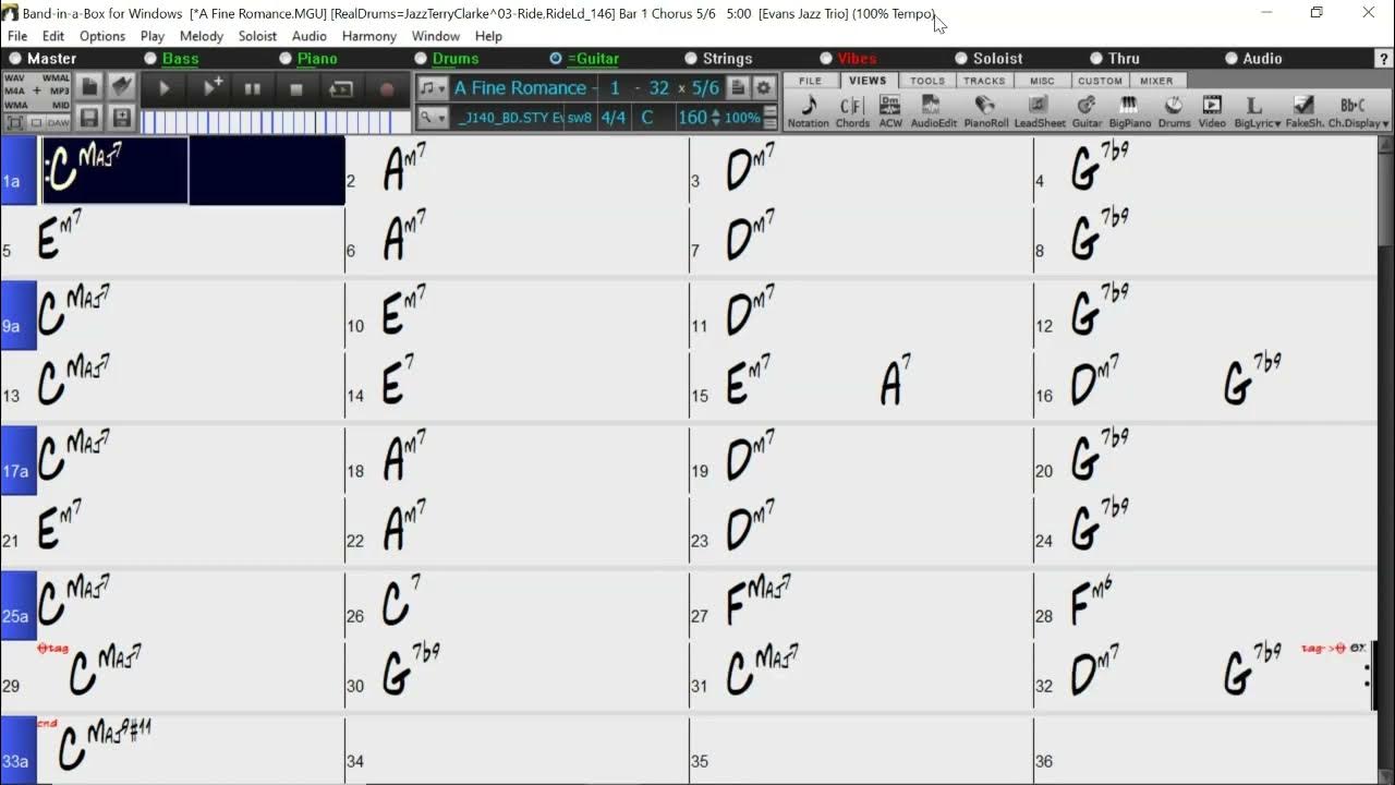 BACKING TRACK - A FINE ROMANCE (Jerome Kern, Dorothy Fields) (C) 160 BPM SWING - YouTube