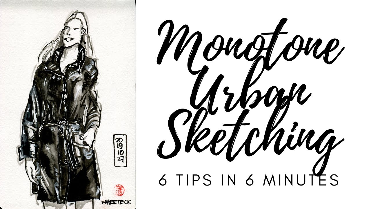 Monotone Urban Sketching | 6 Tips (6 min) - YouTube