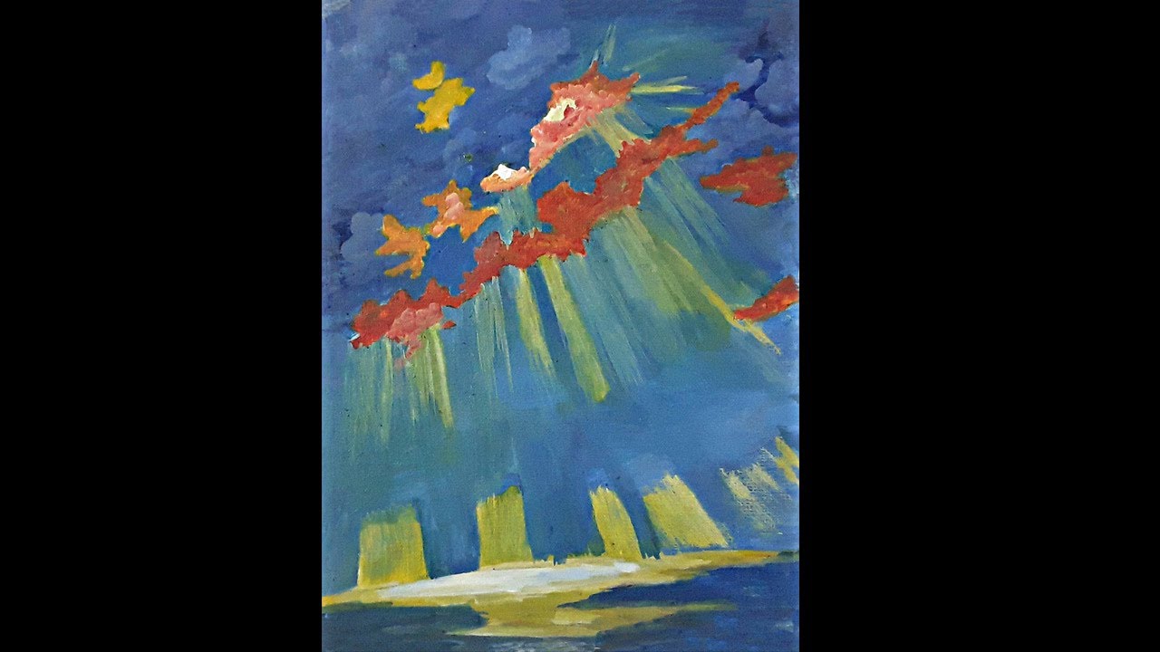 Easy Painting| Sunray’s| Sunray’s Scenery| How to draw Scenery - YouTube