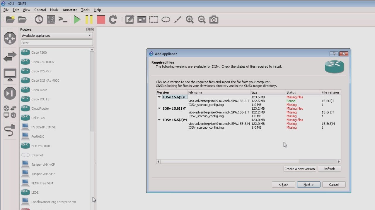 GNS3 Version 2.1 (Part 2): Integrated appliance templates and ...