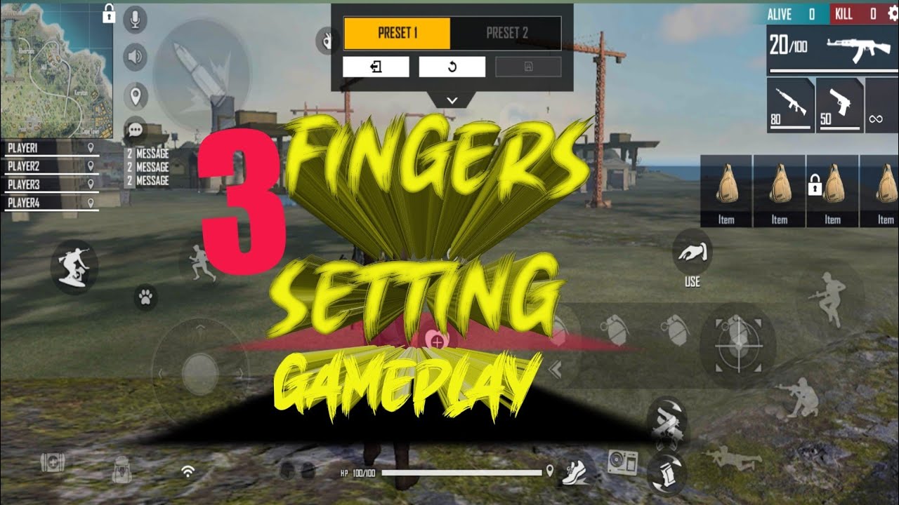 How To Play With 3 Finger Settings Free Fire - YouTube