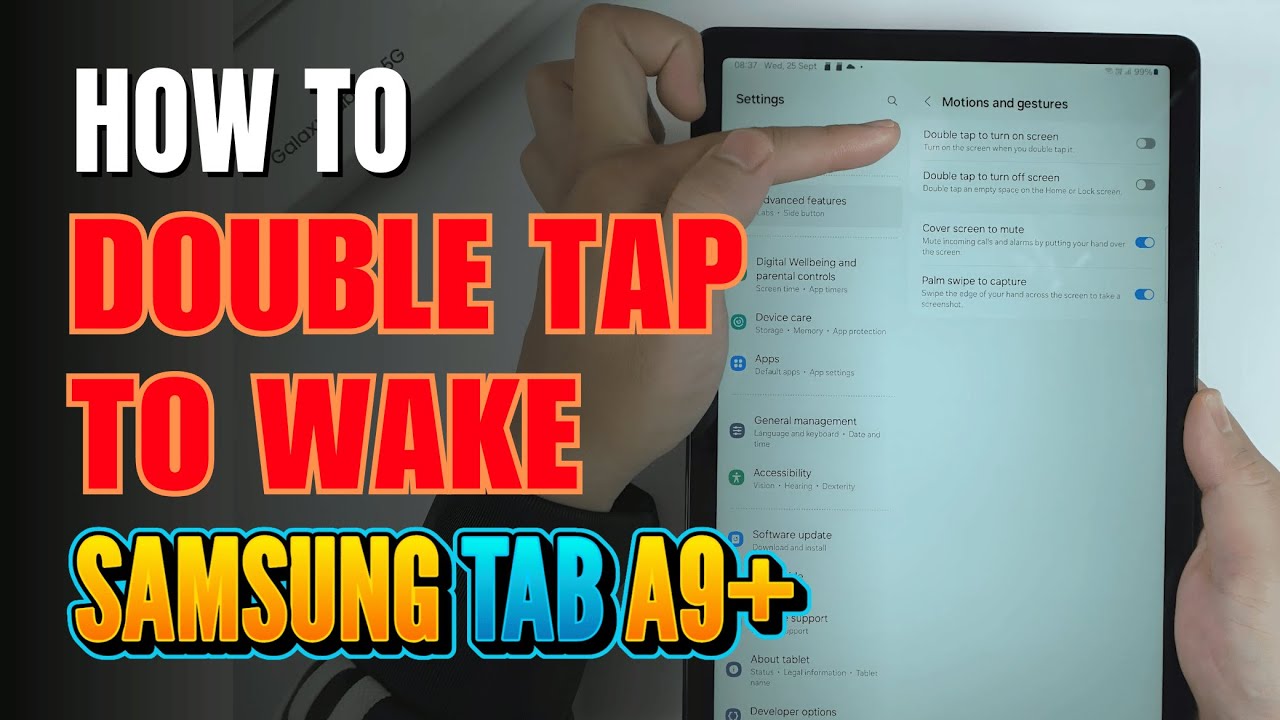 How to Double tap to wake up Galaxy Tab A9+ - YouTube