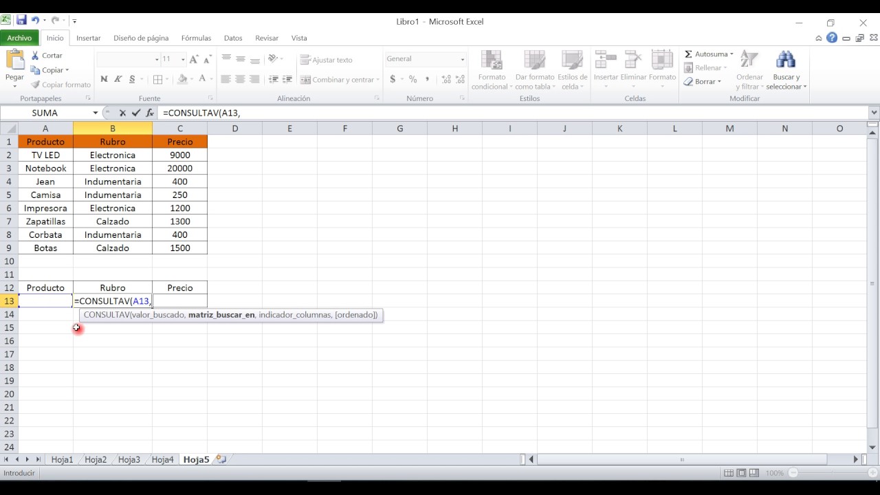 Excel - Clase 6 - Formula BUSCARV o CONSULTAV - YouTube