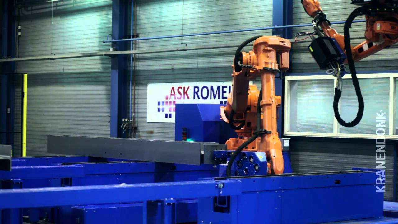 Beam Assembly Line at 'Robotics in structural steel' event - YouTube