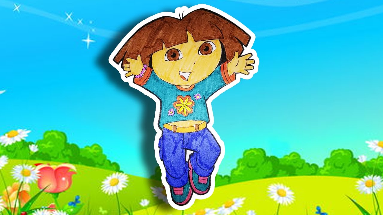 Coloring dora jumping|Dora The Explorer Coloring|dora the explorer ...
