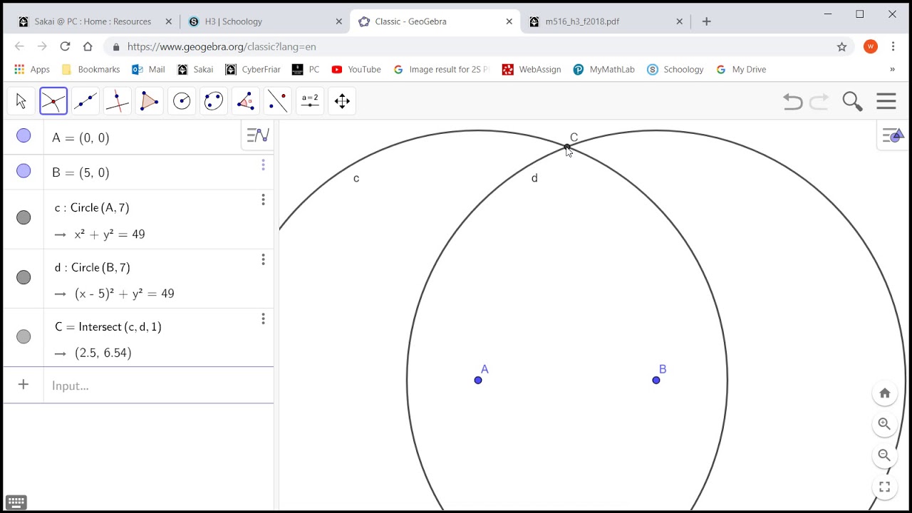 Use GeoGebra to Draw a Triangle with Given Dimensions - MTH 516 H3 #1 ...