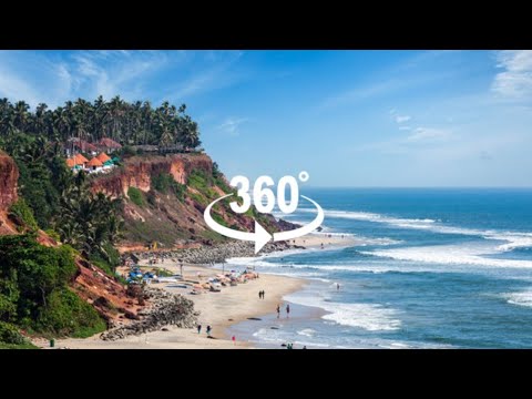 Varkala cliff beach 360 degree | Kerala - YouTube