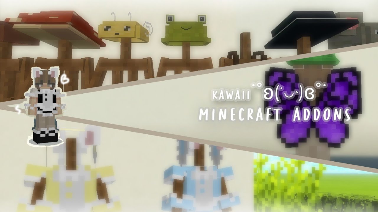 super cute addons for minecraft pe`💗 || accessories, hats, maid clothes ...
