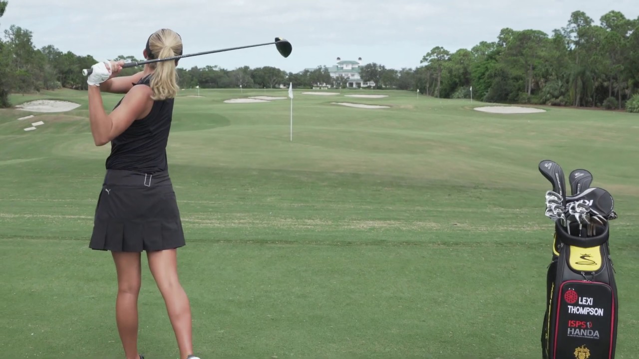 Lexi Thompson Hits The KING F9 SPEEDBACK Driver - YouTube