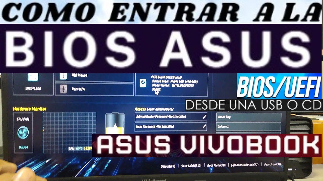 Como entrar a la bios de mi Laptop ASUS Vivobook ASUS x1605PA - YouTube