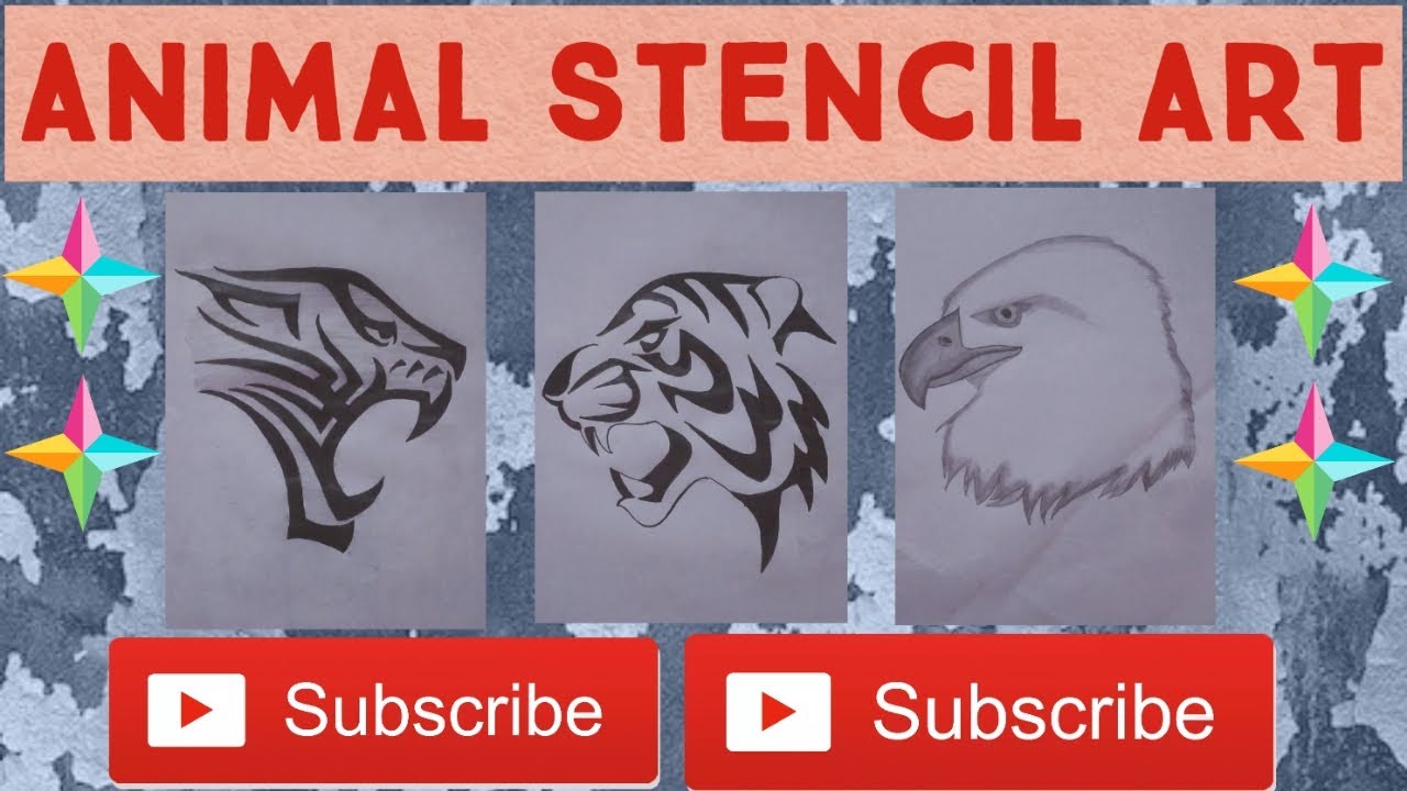 Animal Stencil Art | Simple stencil Drawing - YouTube