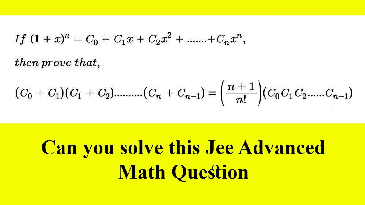 Can you solve this Jee Advanced Math question ? - YouTube
