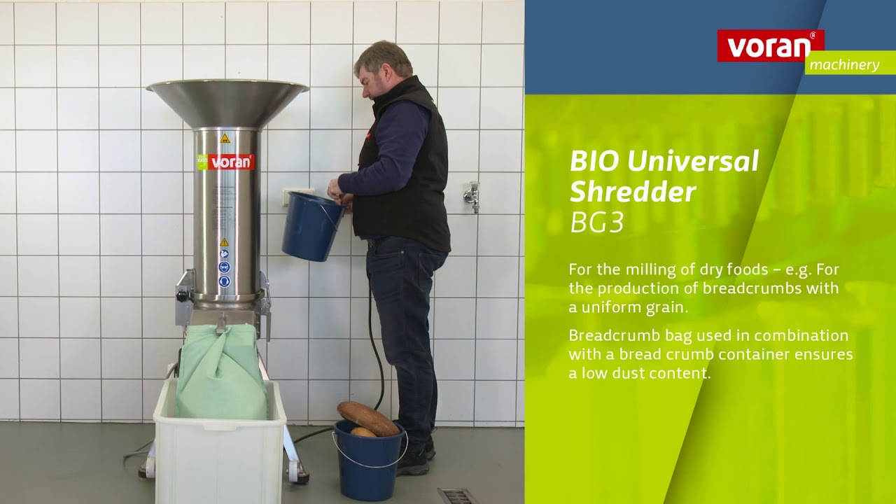 voran BIO Universal Shredder BG - Shredding of bread - YouTube