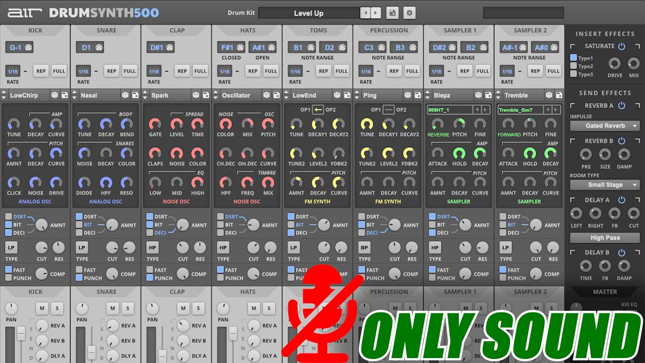 AIR Music Technology - Drumsynth 500 [Drum-machine][Demo][Only sound] - YouTube