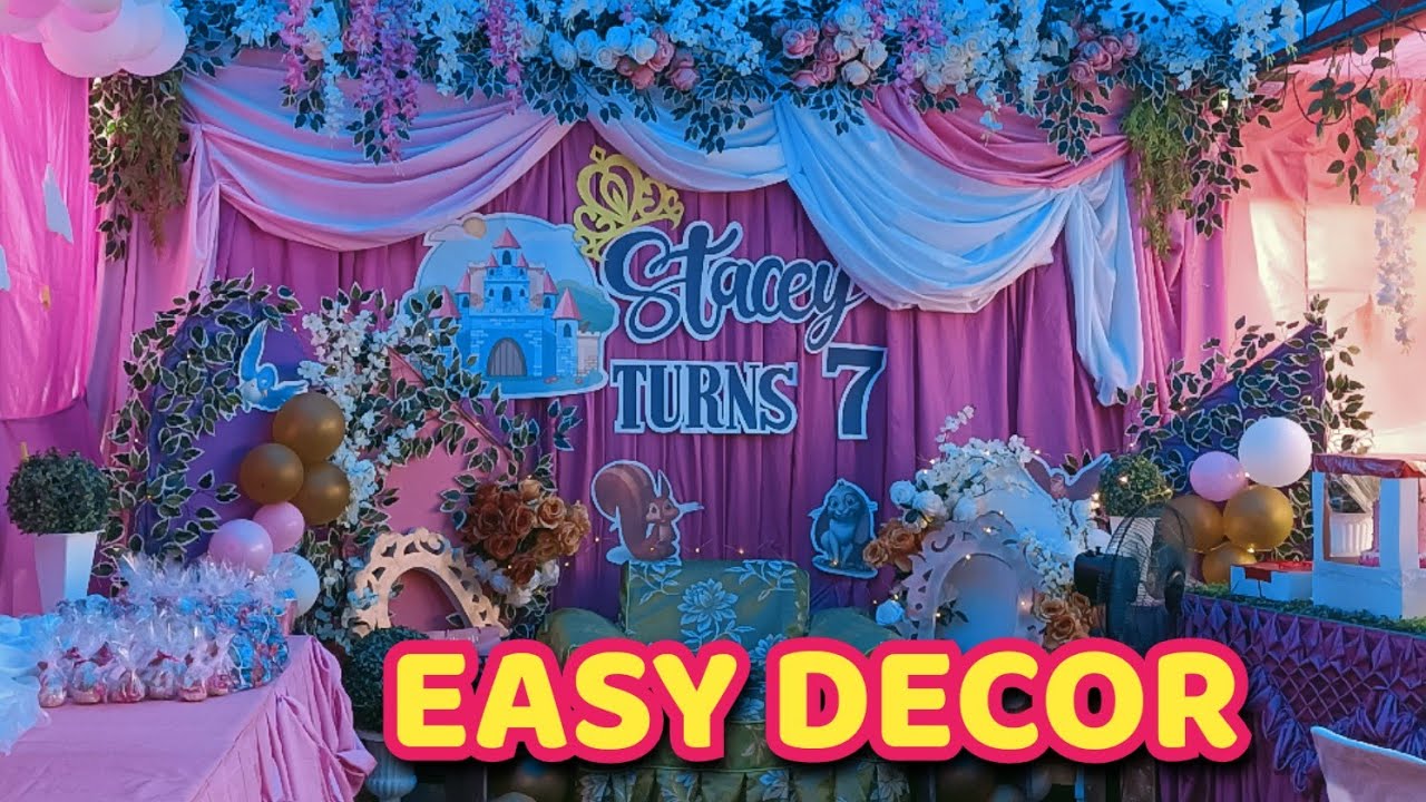 Princess Birthday Decoration Ideas | Simple Birthday Design - YouTube