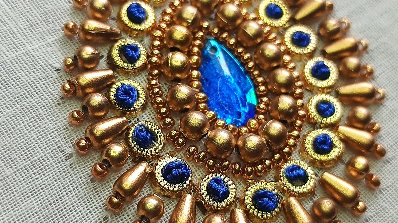 Thilagam shape Aari work design |simple sleeve design - YouTube