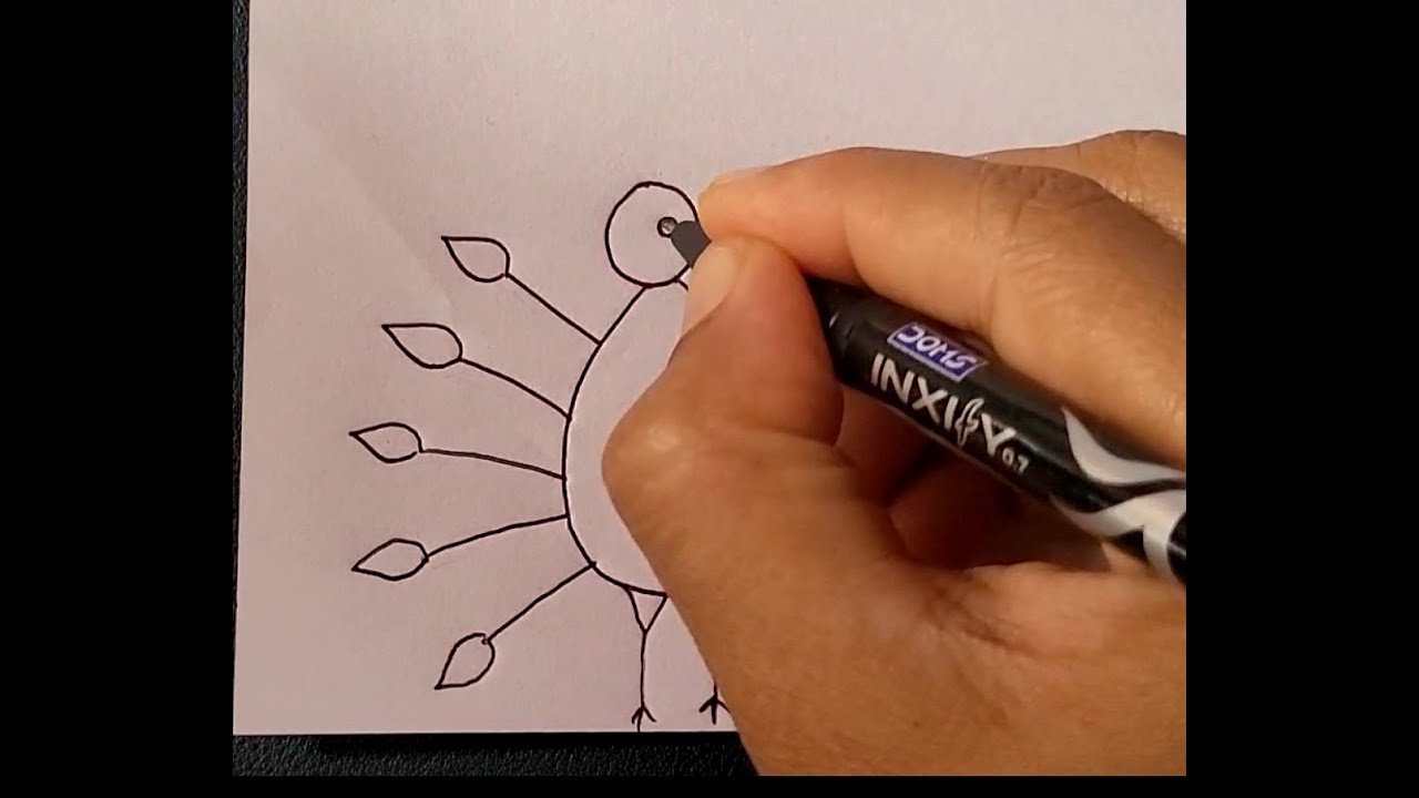 How to draw a creative peacock drawing - YouTube