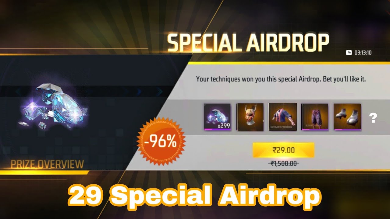 I Got 29 Rs Special Airdrop With 300 Diamonds || Free Fire - YouTube