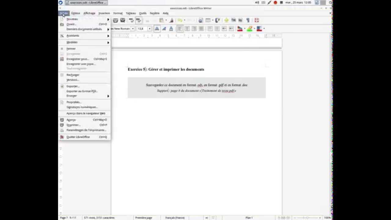 Solution exercice 5 Libre Office Writer - YouTube