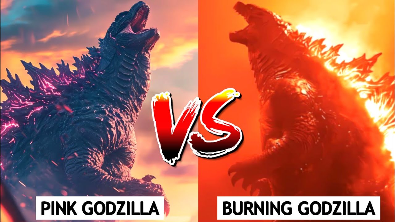 Pink Godzilla Vs Burning Godzilla Battle Comparison | In Hindi | BNN ...