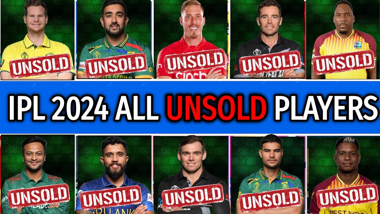 IPL 2024 All Unsold Players List | Big Players Unsold In IPL 2024 | IPL ...