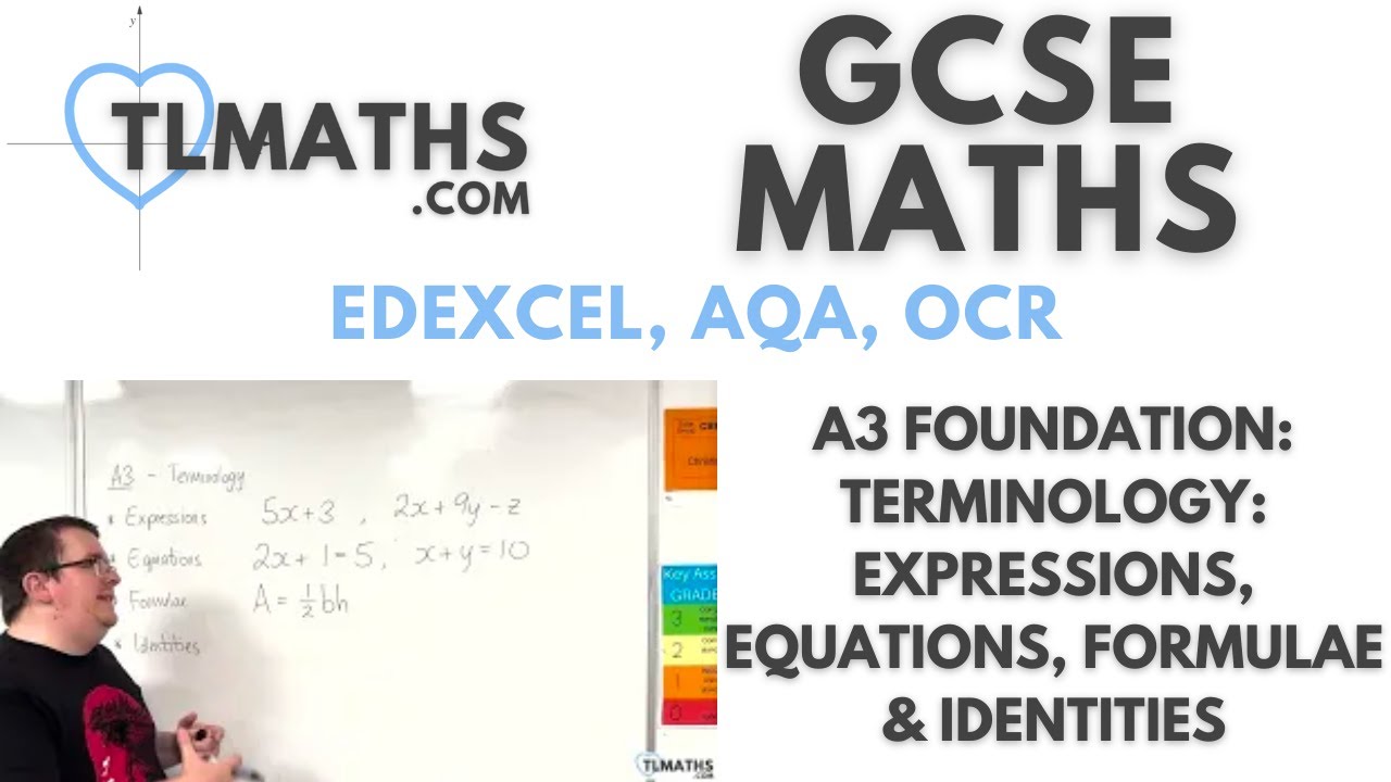 GCSE Maths: A3-02 [Terminology: Expressions, Equations, Formulae ...