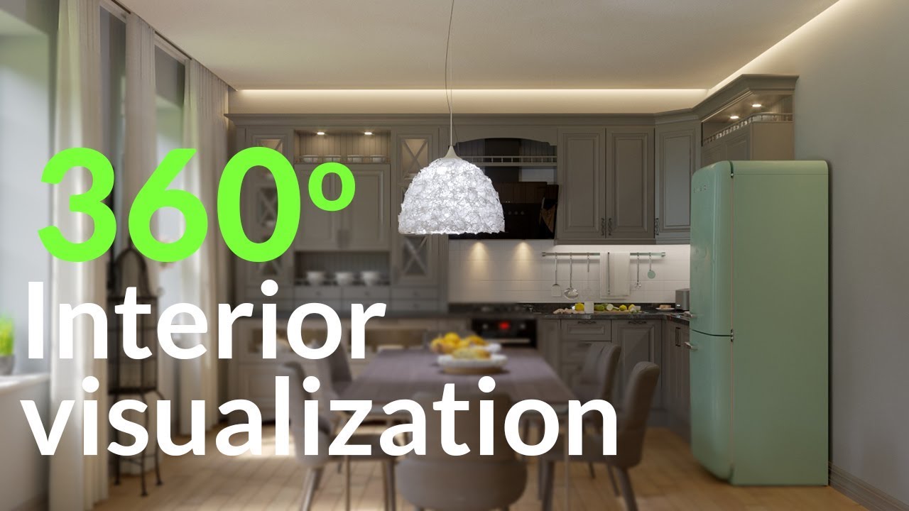 360 VR Kitchen Interior Visualization - Corona LightMix - YouTube