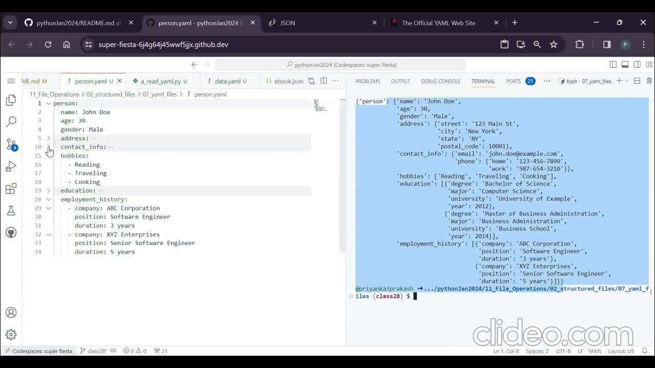 class 28 File Operations in Python - YAML, TOML, zip, tar, gzip, config ...