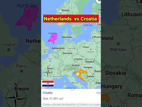 Netherlands vs Croatia.  #netherlands #croatia #2023, #map  #shorts #ytshorts #viral