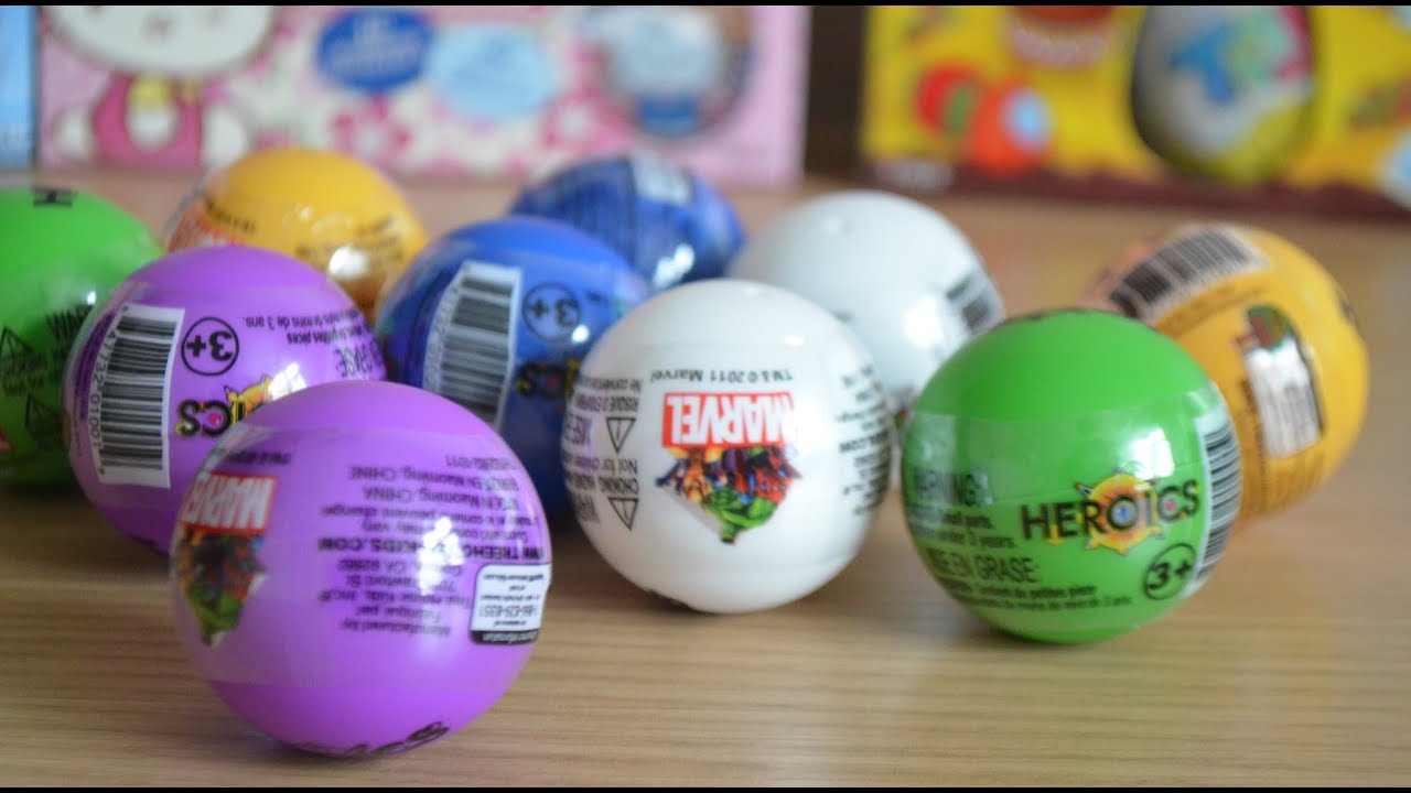 Marvel Heroics Surprise Eggs Spiderman wolverine Hulk Thor Captain ...