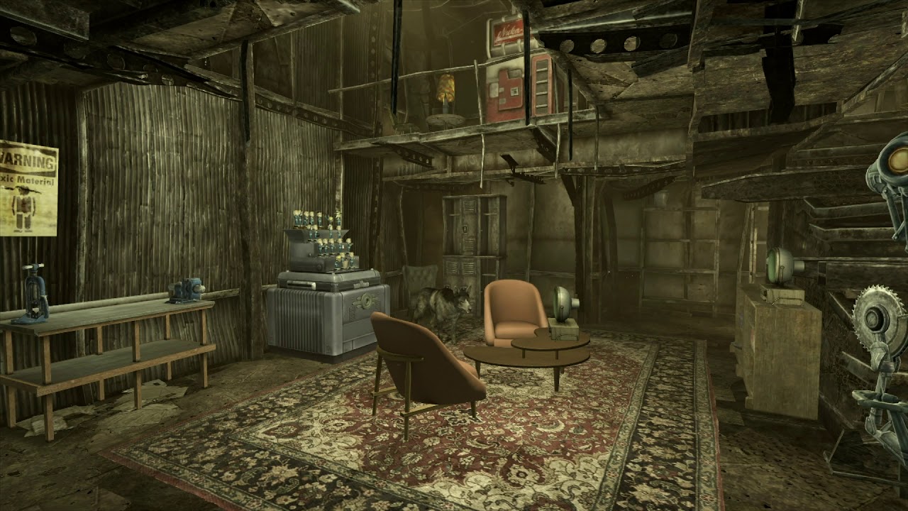 Fallout 3 - Megaton House Ambiance (dog panting, robot jet, metal ...