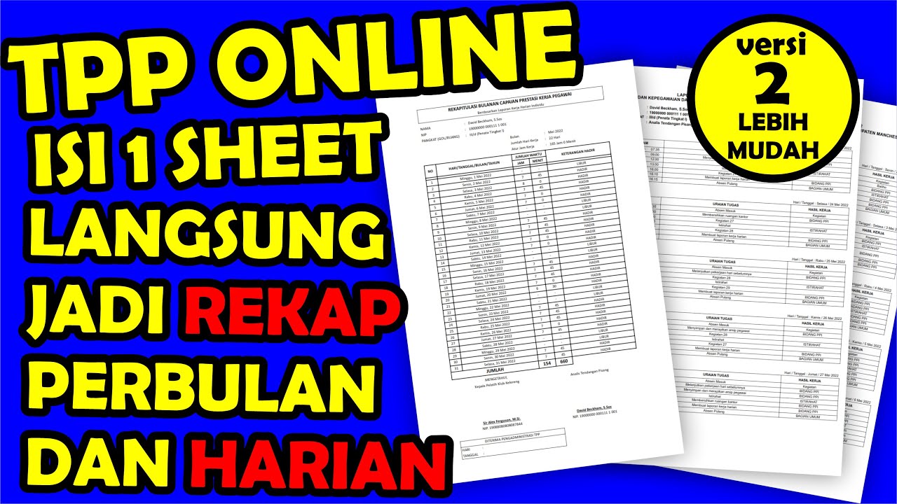 TPP ONLINE VERSI 2 (LAPORAN KINERJA HARIAN PNS) - YouTube