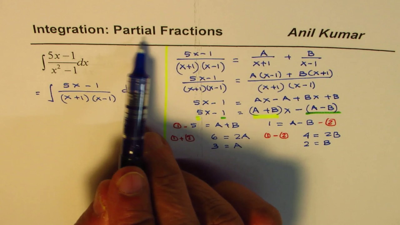 Partial Fractions To Integrate X 2 1 Rational Function YouTube Partial Fractions To Integrate X 2 1 Rational Function YouTube