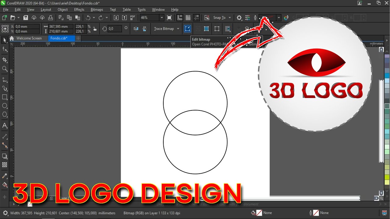 How to create a 3D design in CorelDraw II 3D Logo Design II 3D design ...