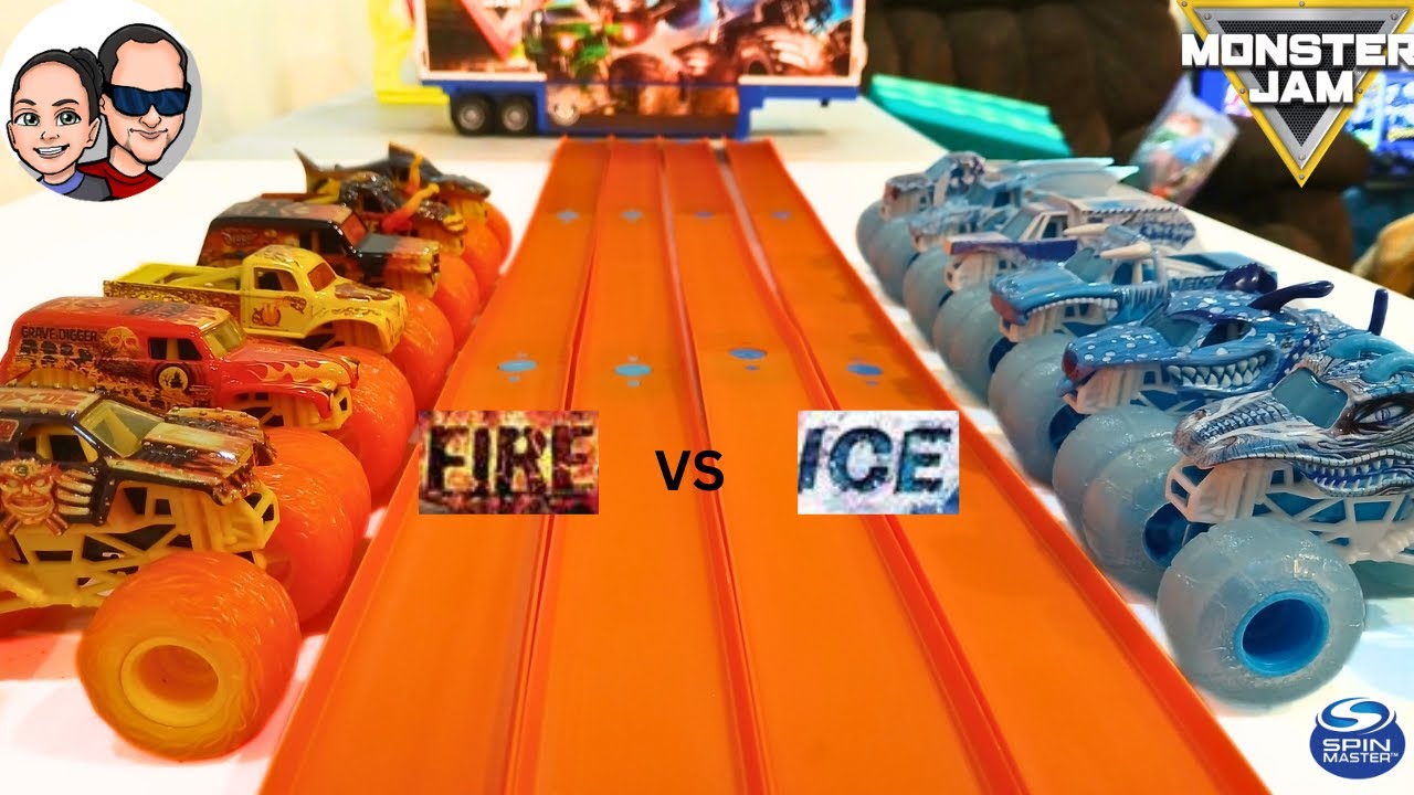 FIRE VS ICE: Monster Truck Race! - YouTube