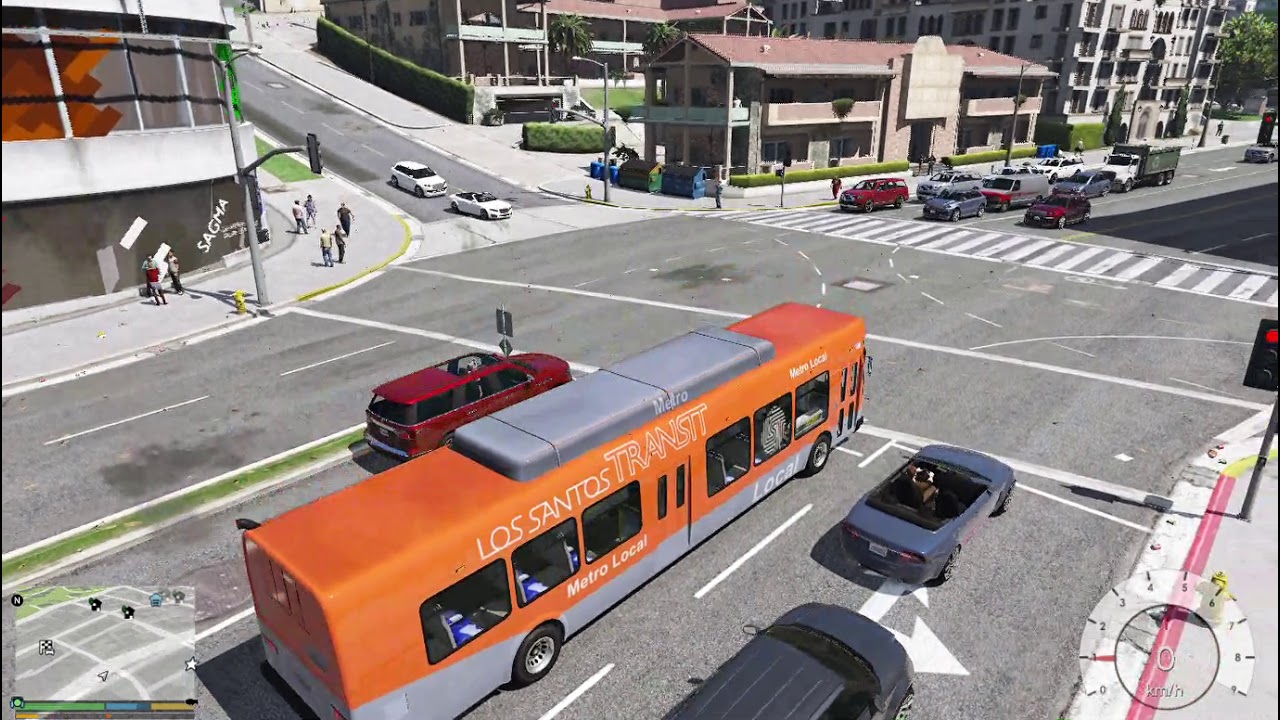 Riding the 4, Los Santos Bus Service (GTA 5 Mod) - YouTube