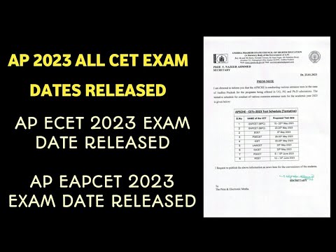 ap Ecet 2023 date released| ap all cets 2023 dates released| ap eapcet ...