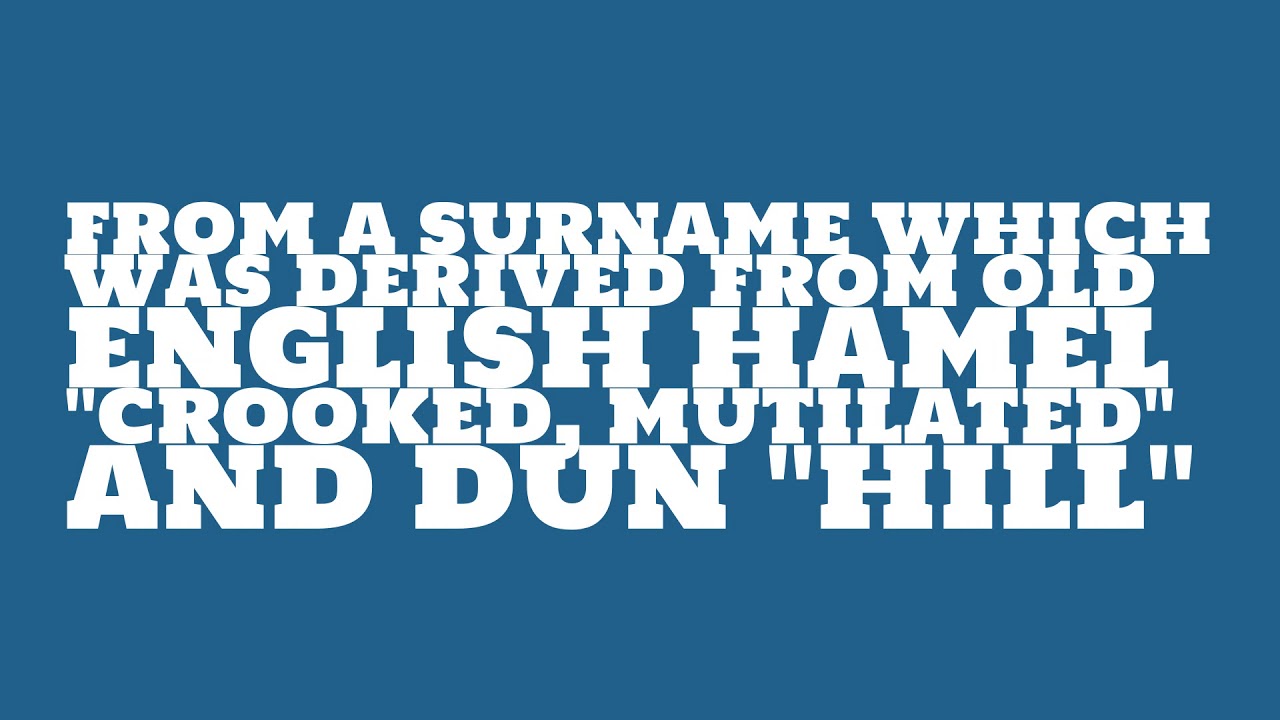 What does the name Hamilton mean? - YouTube