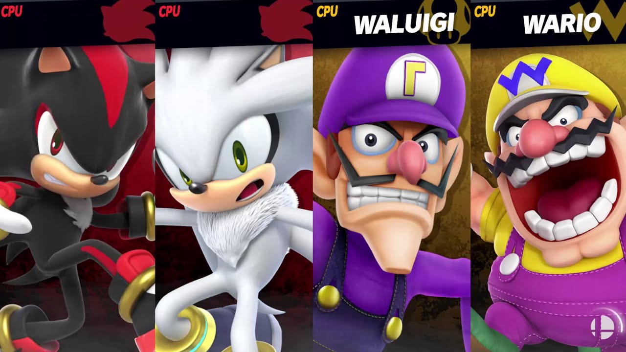 Shadow (Moveset) & Silver (Moveset) vs Wario (Moveset) & Waluigi ...