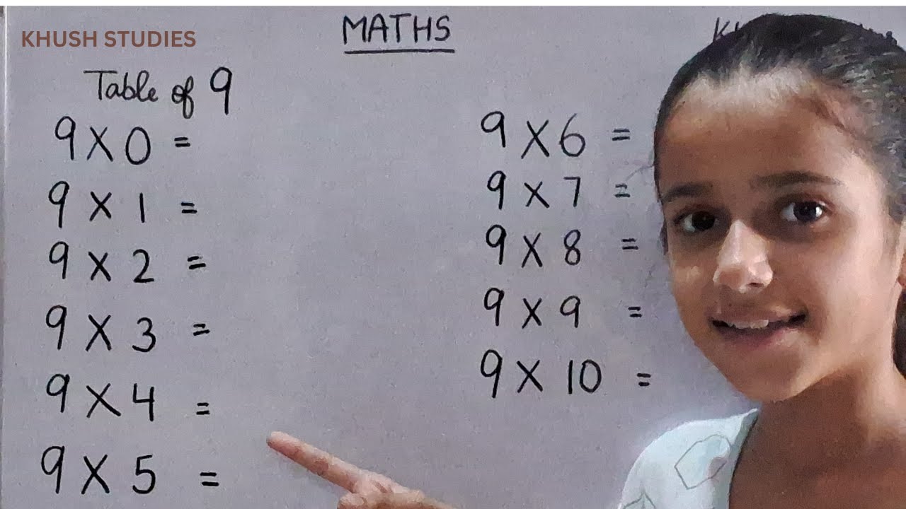 Learn Multiplication Table of 9 | Table of 9 | 9 ka pahada | Khush ...