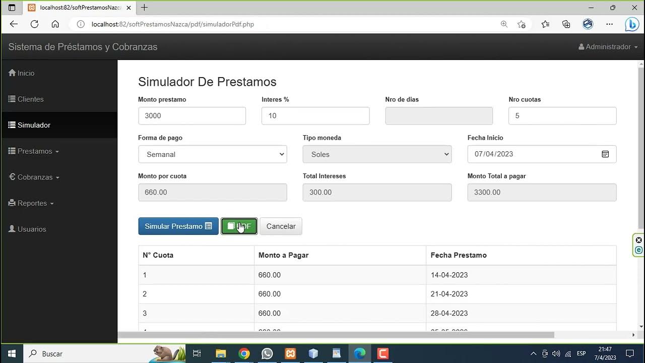 PROGRAMA EN PHP Y MYSQL - SIMULADOR DE PRESTAMOS. - YouTube