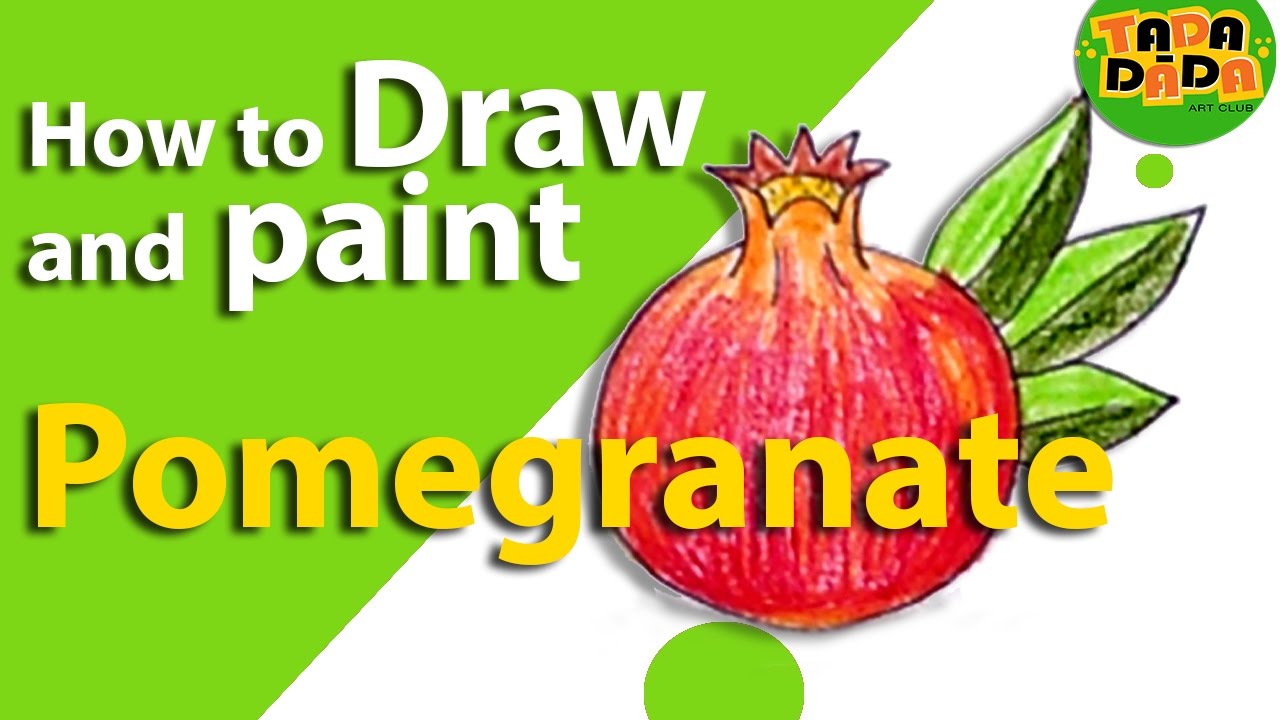 How to draw a POMEGRANATE | STEP BY STEP | Kids Drawing | Arts for Kids ...