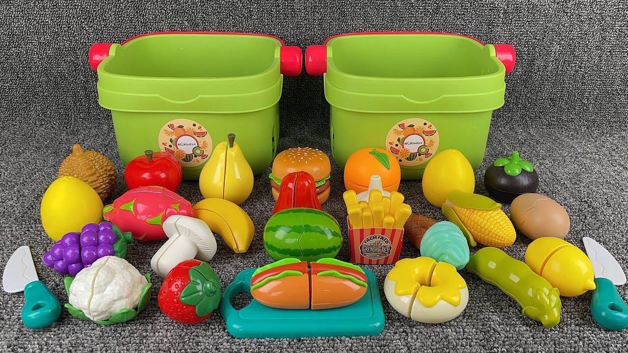 16 Minutes of Satisfying Unboxing Picnic Peeling Food cut fruit Toy Set ...