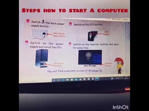 Class 2nd: Computer Science: Steps to start a computer - YouTube