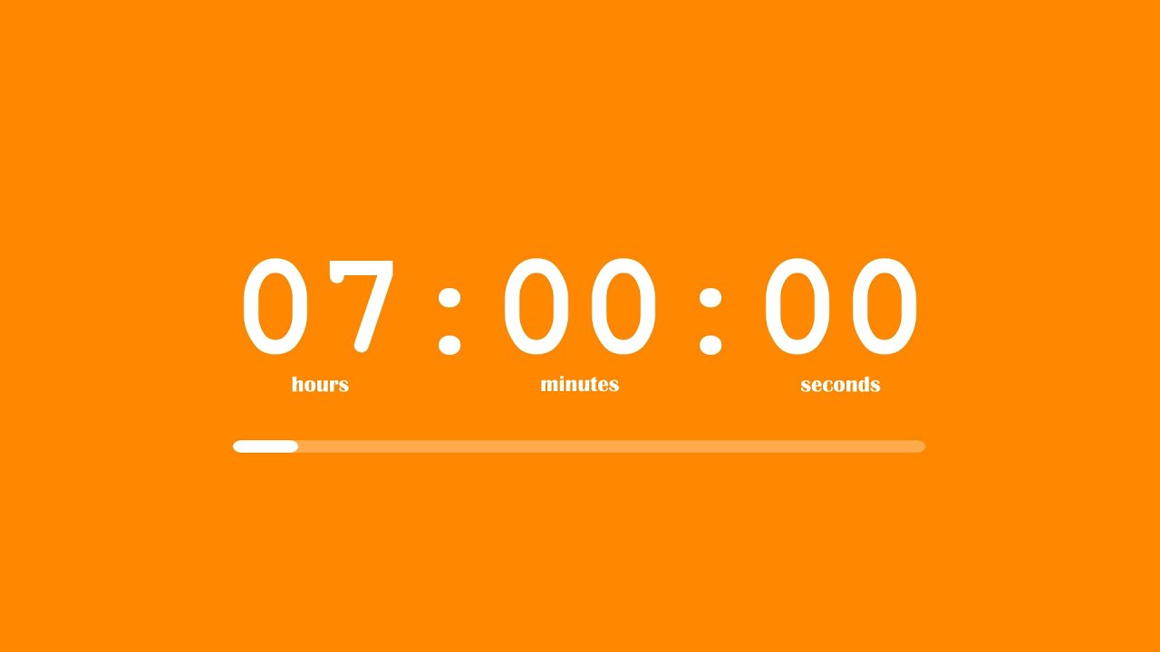 ⌛ 7 Hour Timer / Charming Orange Screen 🍊 / Countdown - YouTube