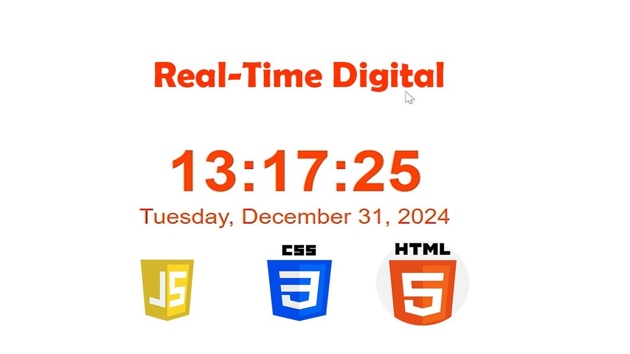 Mini Project | Create a Real-Time Digital Clock with HTML, CSS, and JavaScript ⌚️📆 - YouTube