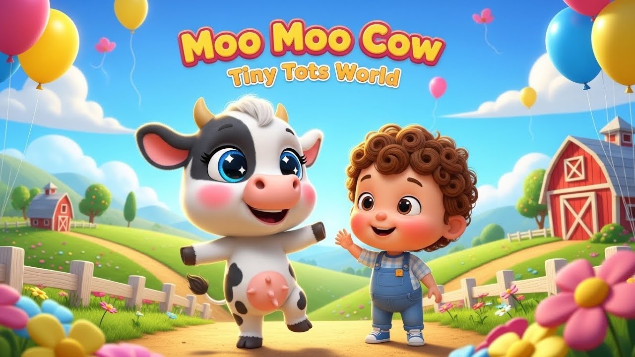 Moo Moo Cow Song for Kids | Cute Farm Animals - YouTube